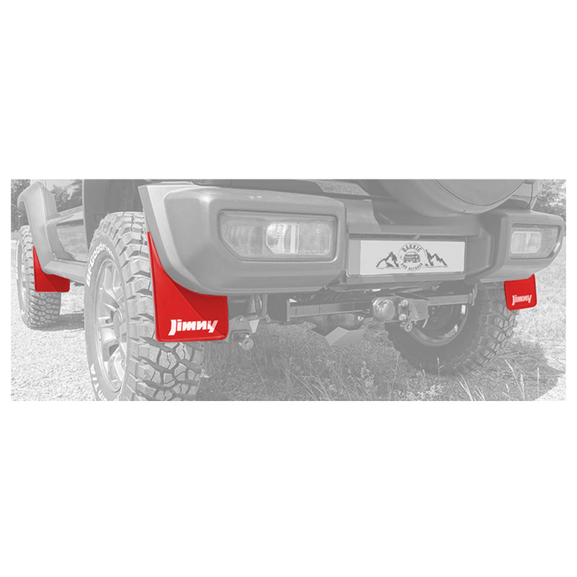 Suzuki Jimny 2018+ Mud Flaps Red (3 and 5 Door) – Bakkie & Outdoor
