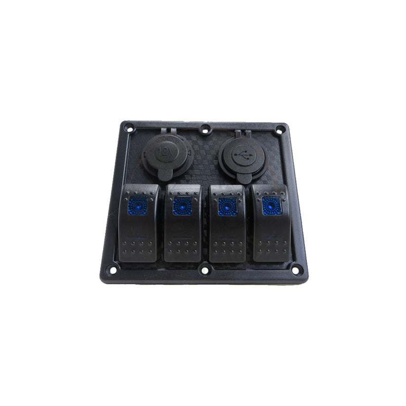 4 Way Switch Panel Single Blue LED Socket – Bakkie & Outdoor
