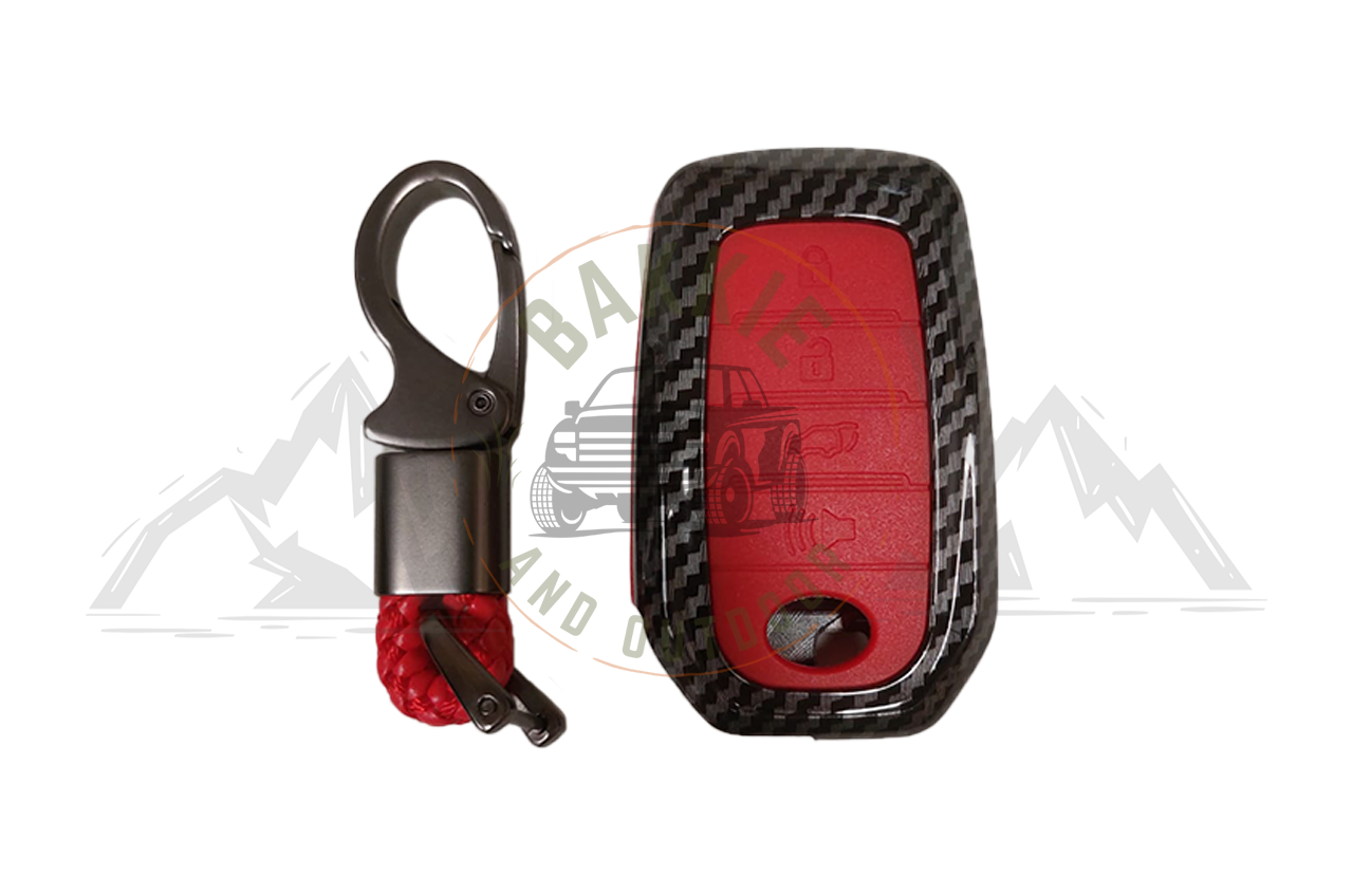 Toyota Hilux 4 Button A-Style Key Cover Carbon Fiber Red – Bakkie & Outdoor