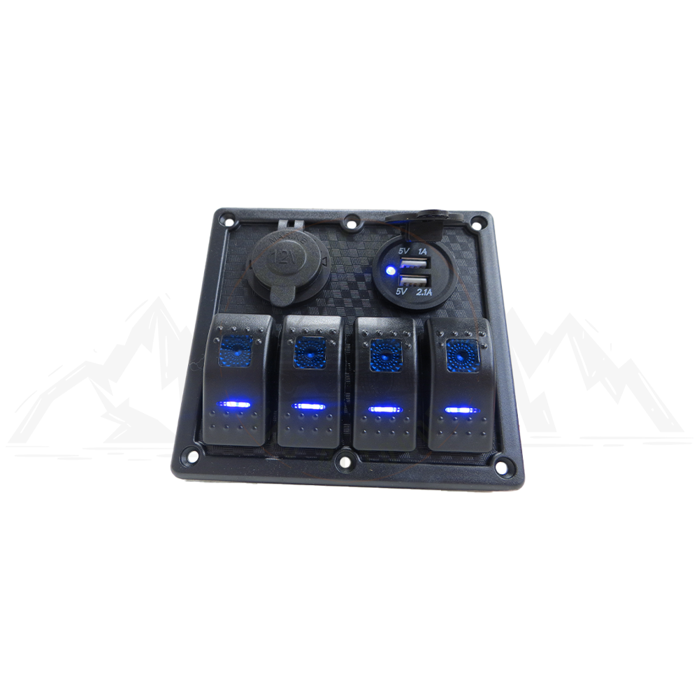 4 Way Switch Panel Single Blue LED Socket – Bakkie & Outdoor